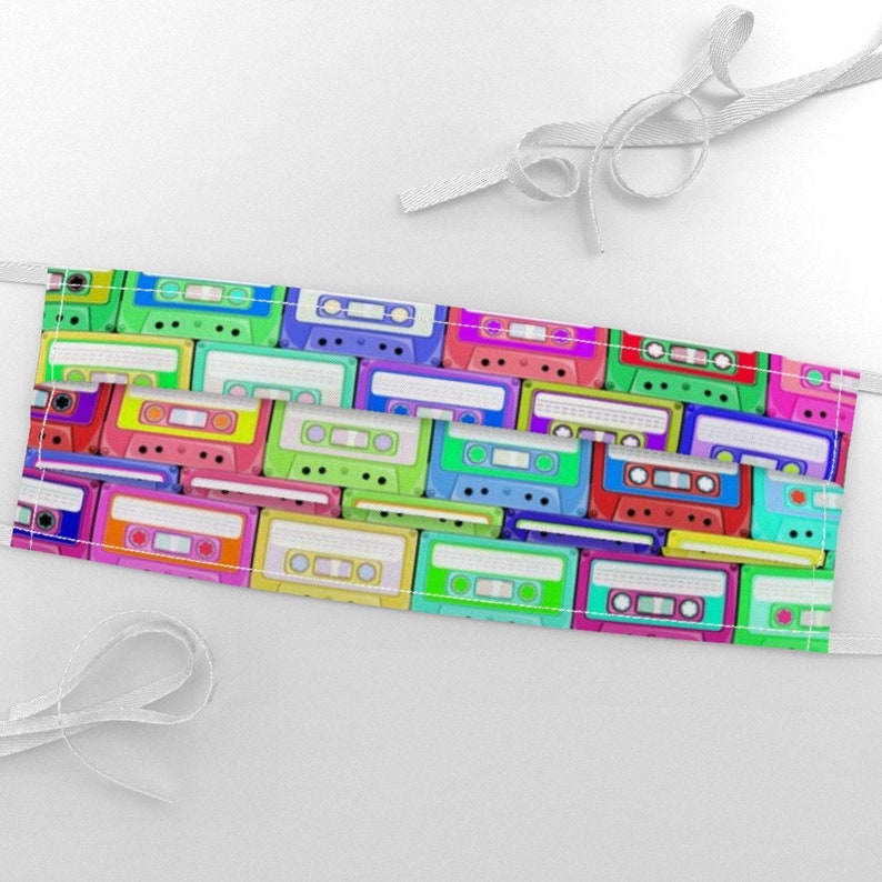 Rainbow Retro Cassettes Fabric Retro Cassette Tape Colorful | Etsy