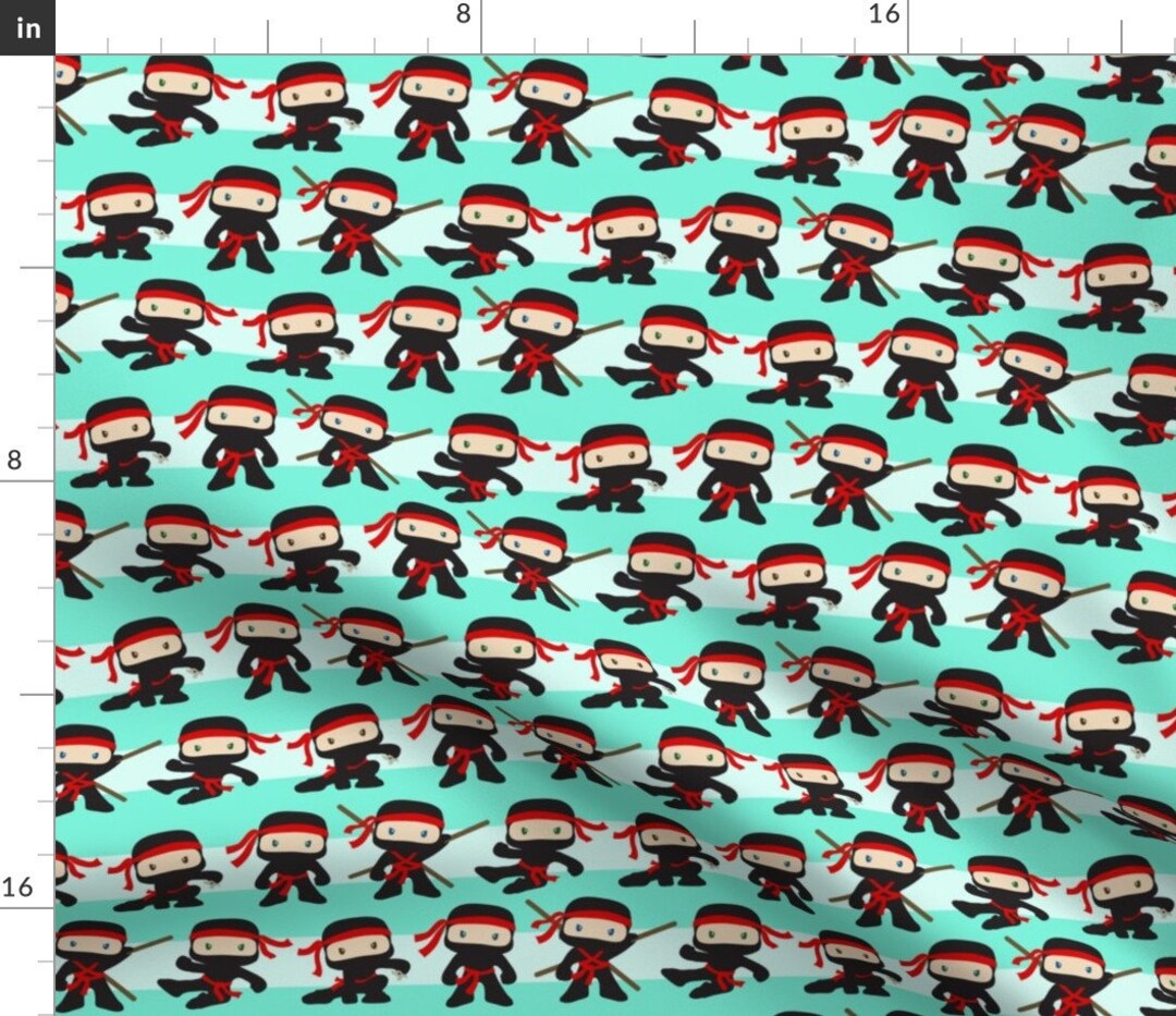 Ninja Fabric Ninjas by Dorkydoodles Ninja Stripes Childrens Decor ...