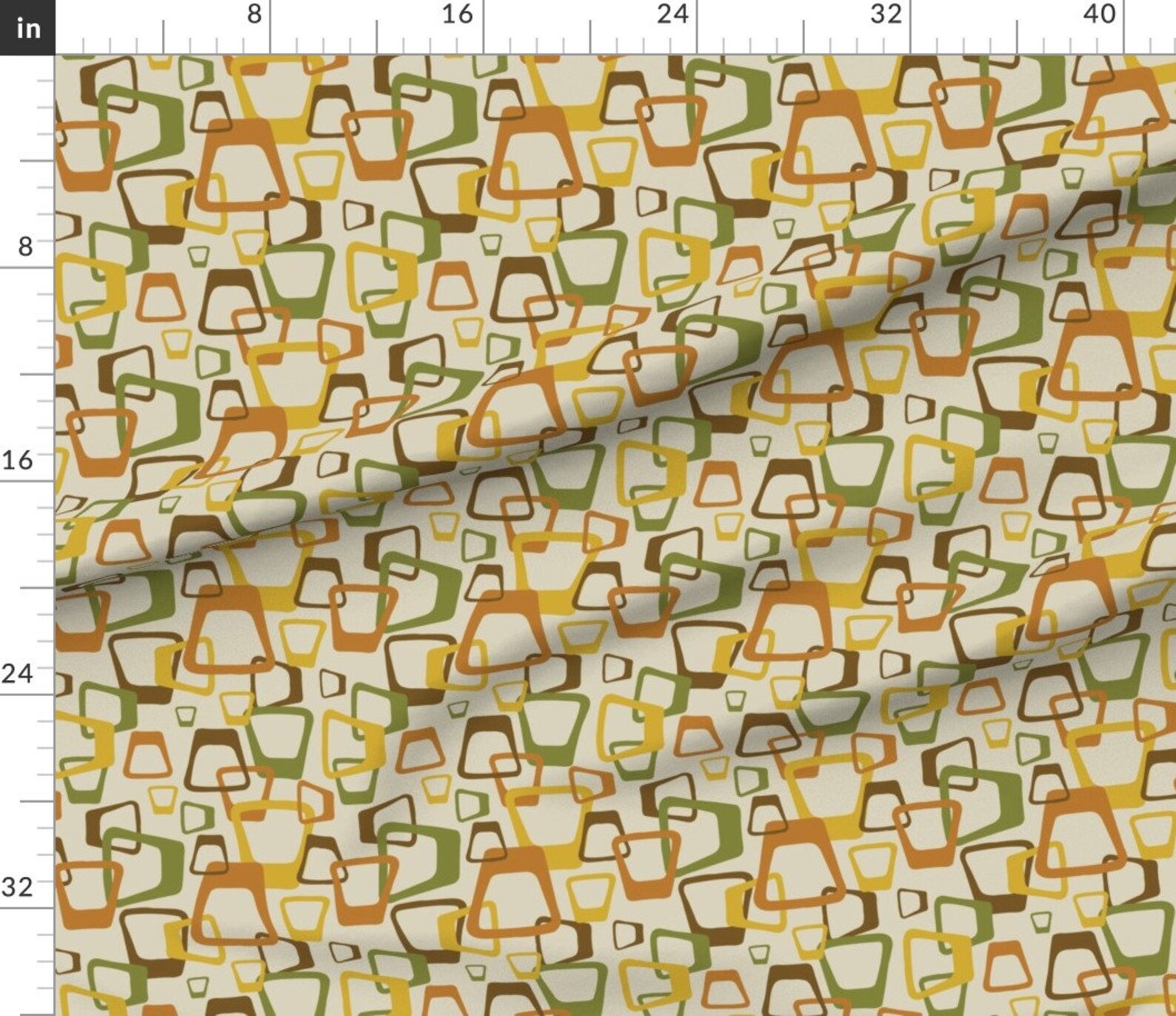 Mid Century Modern Fabric Mod Brown by K_hackl Retro - Etsy