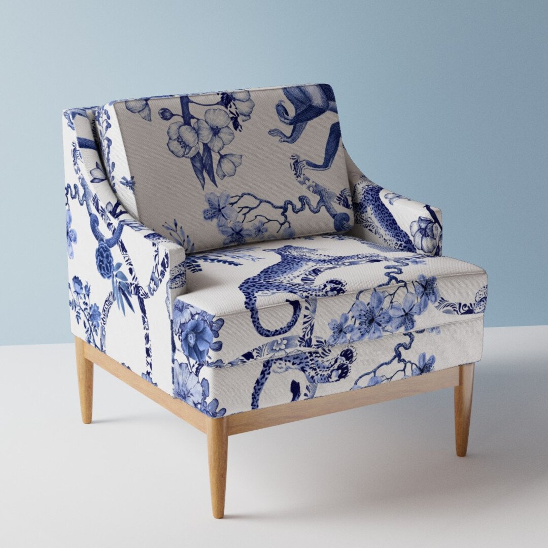 Botanical Toile Upholstery Fabric Chinoiserie Whimsy by Pattern_garden ...