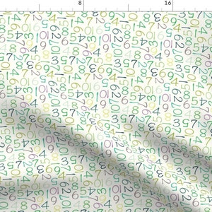 Numbers Fabric Green Numbers by Misschiffdesigns Numbers - Etsy