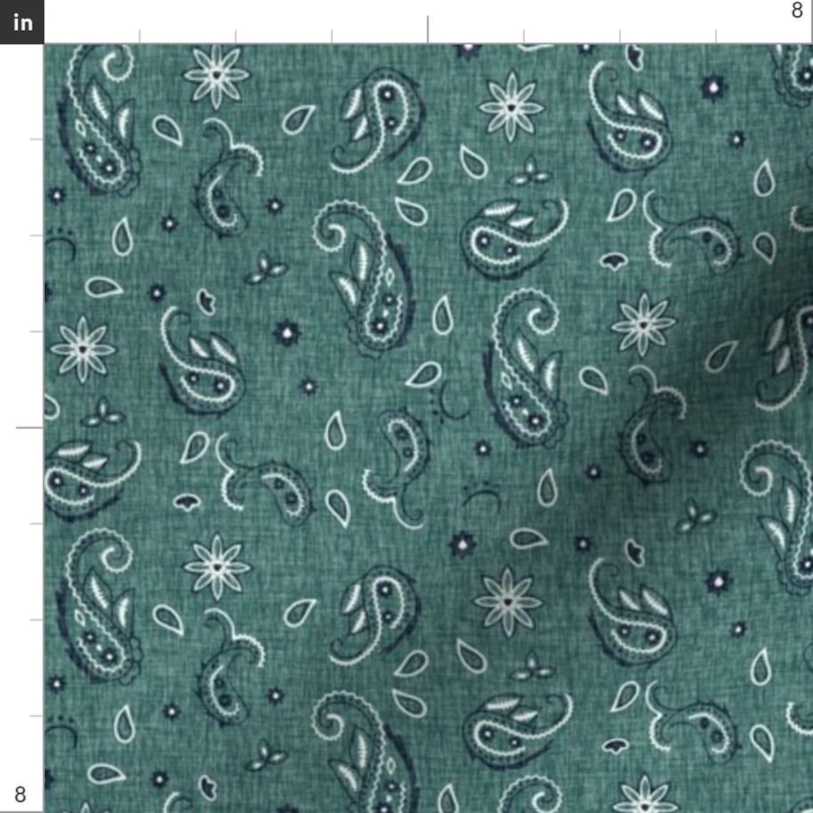 Western Fabric - Western Paisley Small - Turquoise by Thecalvarium ...