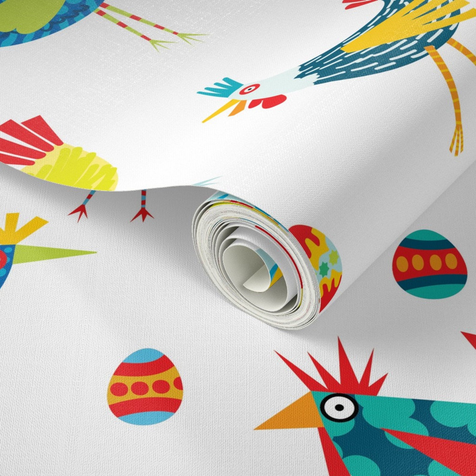 Chicken Wallpaper Colorful Funky Chickens by Happychinchilla - Etsy