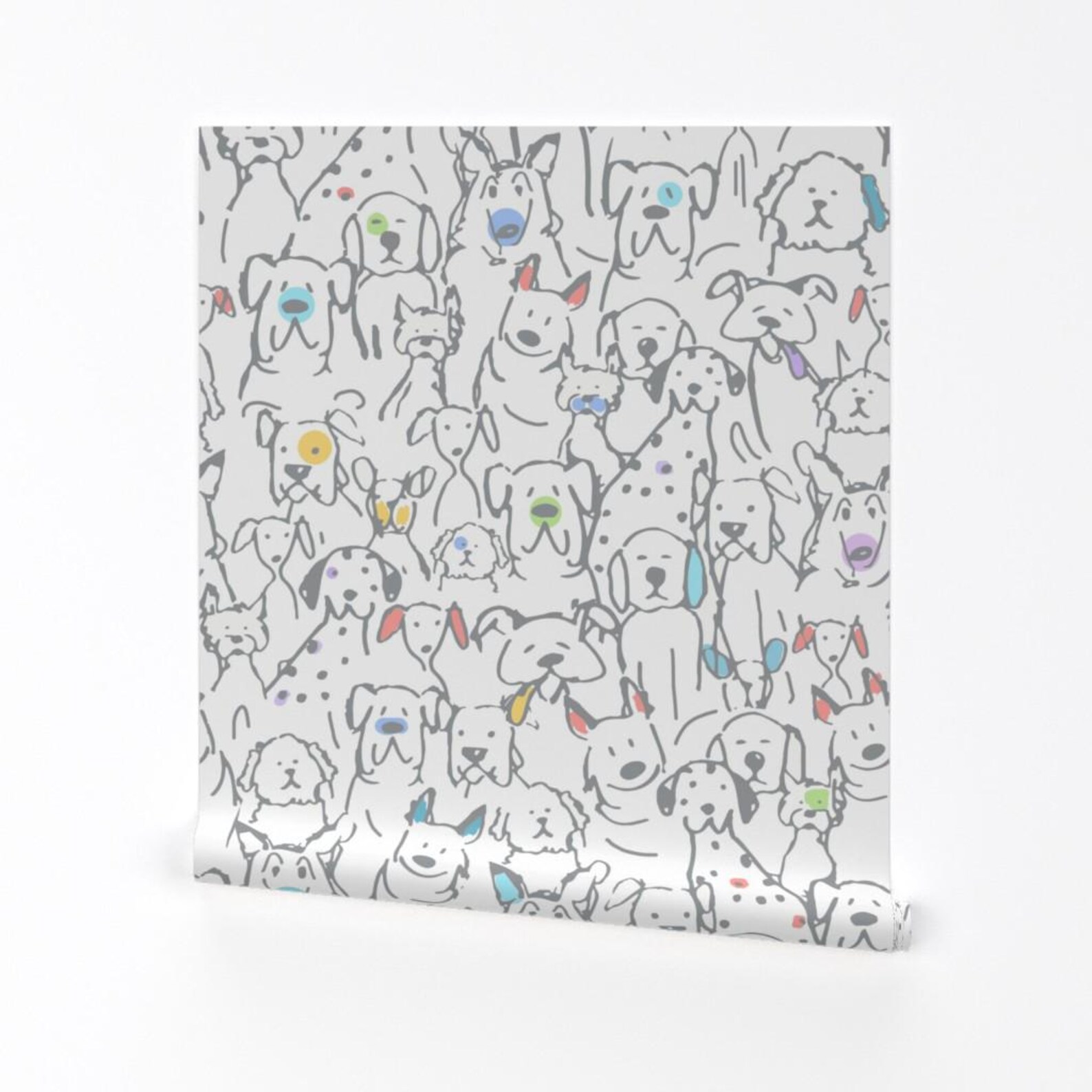 Whimsical Dogs Removable Peel and Stick Wallpaper - Fun Cute Happy ...