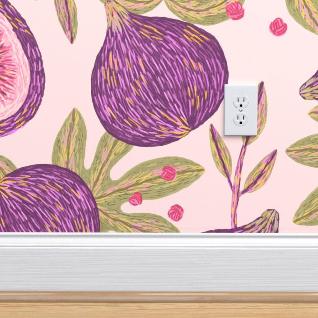 Botanical Figs Wallpaper Figs Embroidery by Kondratya | Etsy