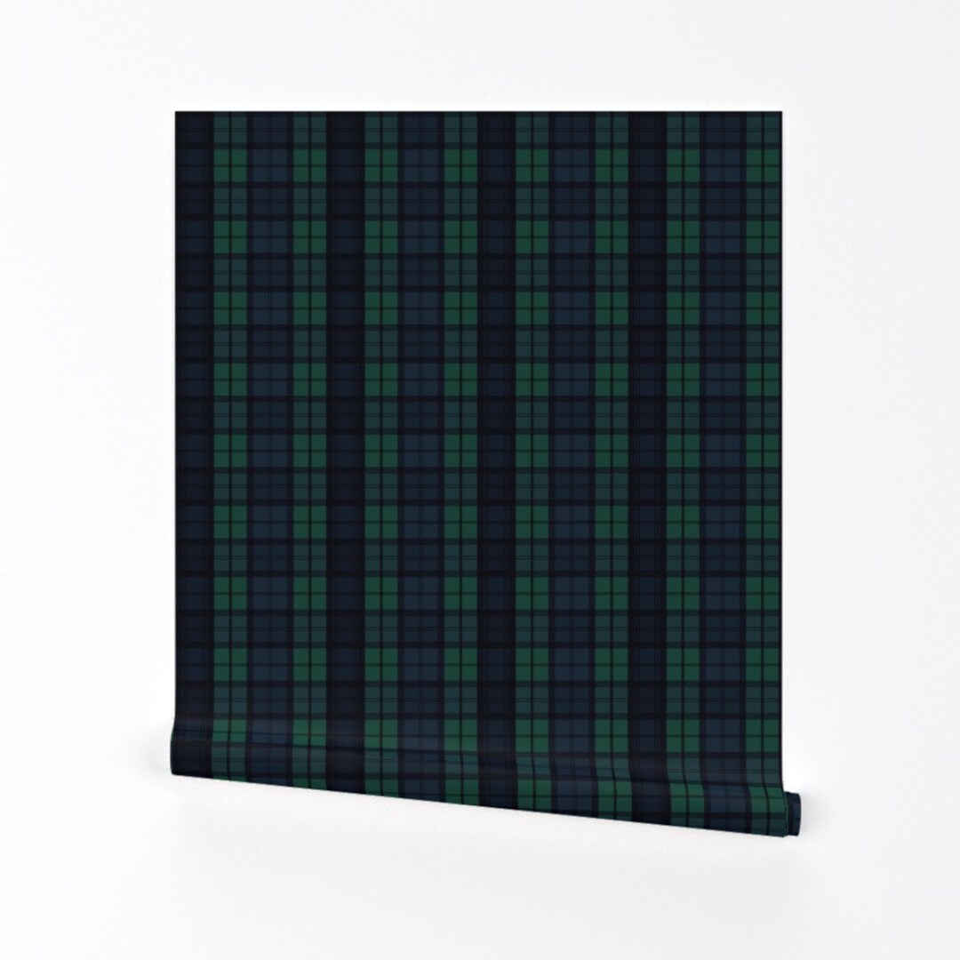 Plaid Wallpaper Dark Green Plaid by Laurapol Green Plaid Check Custom ...