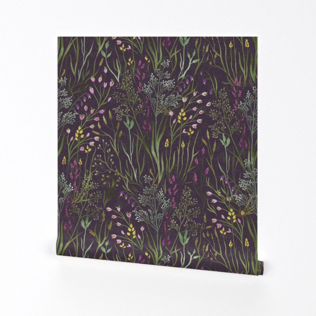 Purple Grasses Wallpaper Wildgrass by Gaiamarfurt Purple Green Meadow ...