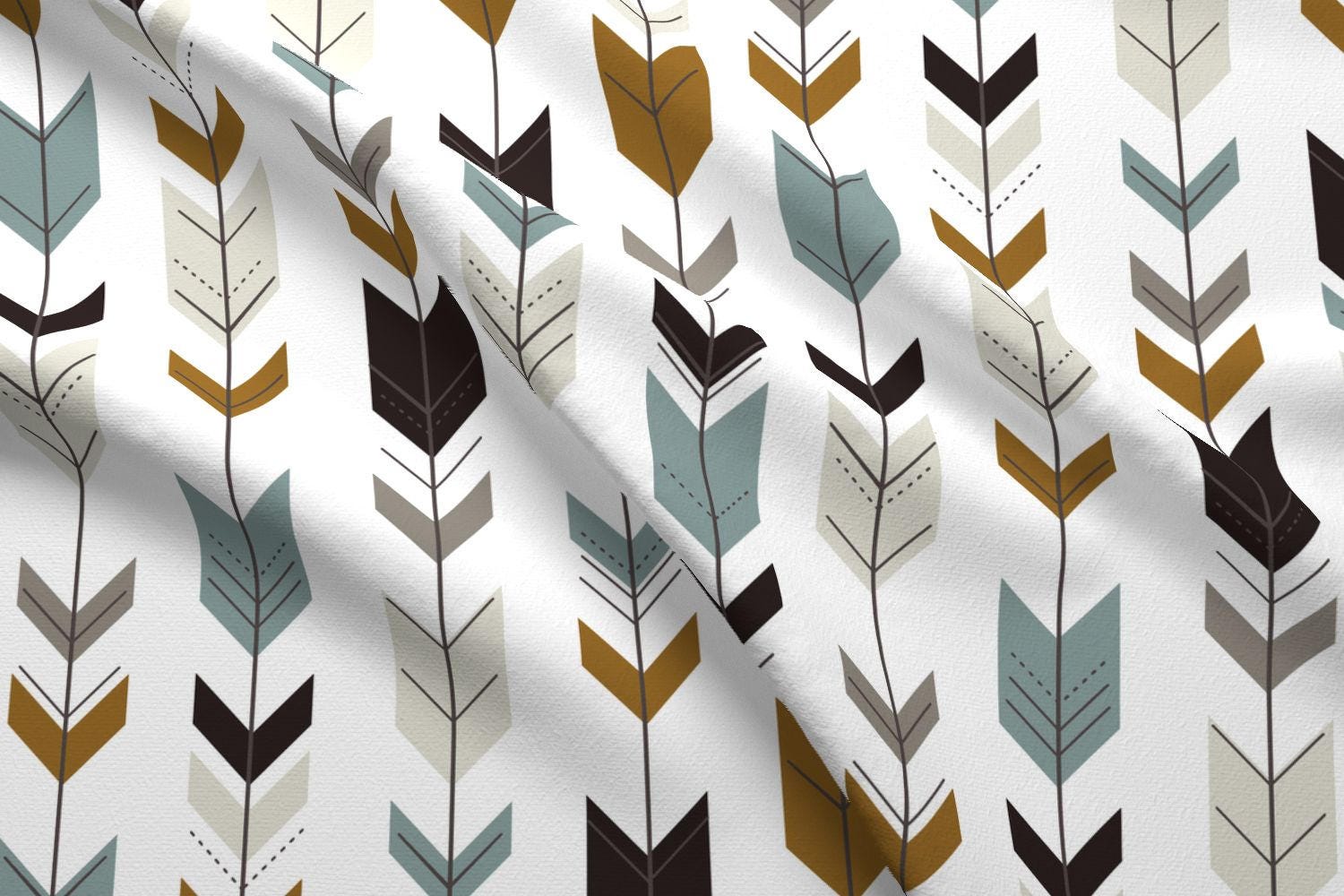 Fletching Arrows Fabric Fletching Arrows // on White By | Etsy