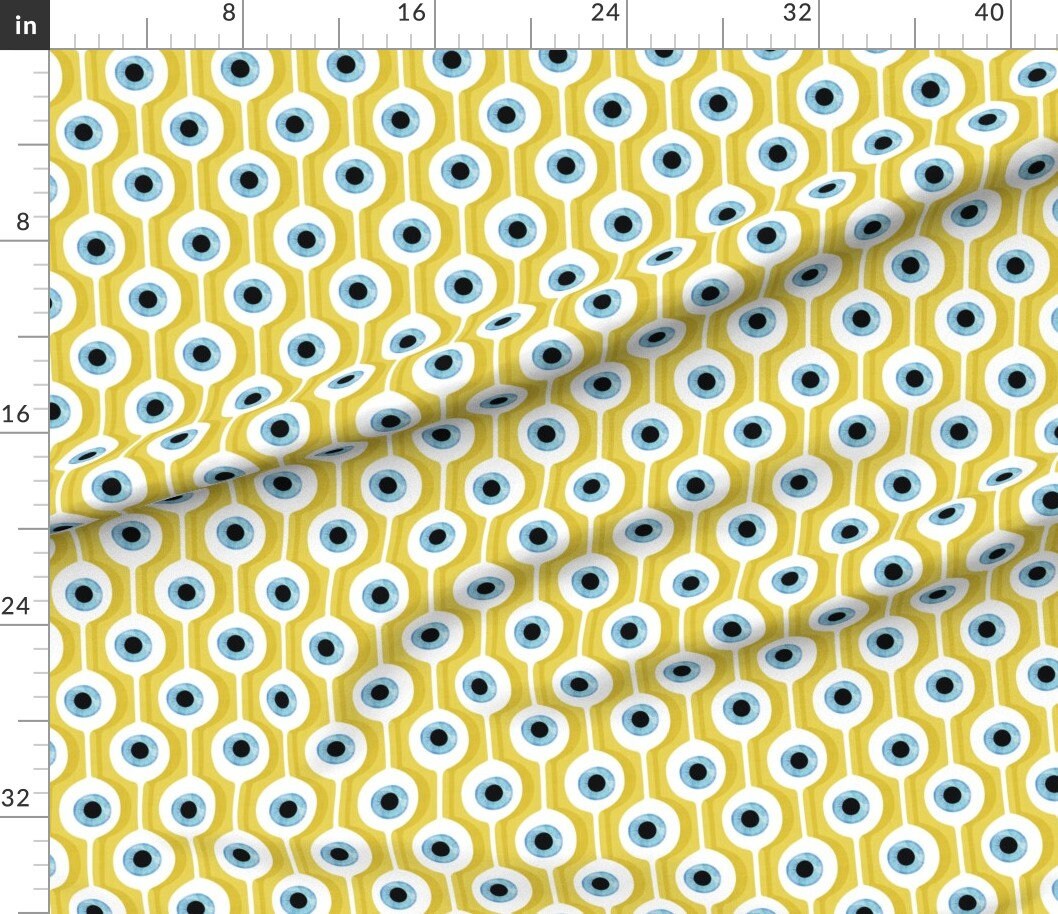 Eye Fabric Eye Pod Yellow by Spellstone Evil Eye Blue - Etsy