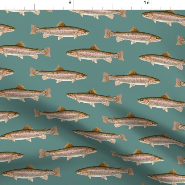 Rainbow Trout Fabric - Etsy