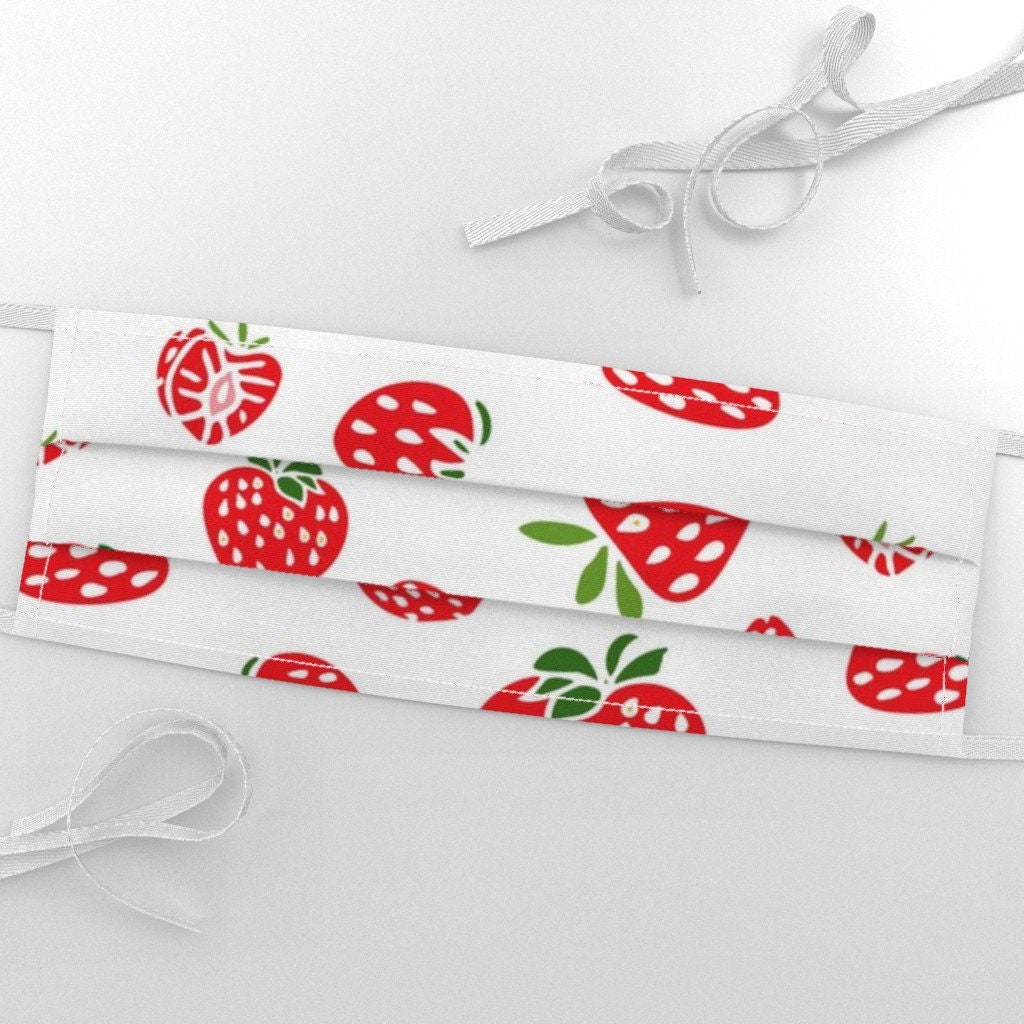 Strawberries Fabric Strawberry Pattern by Benjiloudesigns | Etsy