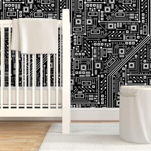 Robot Wallpaper - Robot Circuit Board (black and White) by Robyriker ...