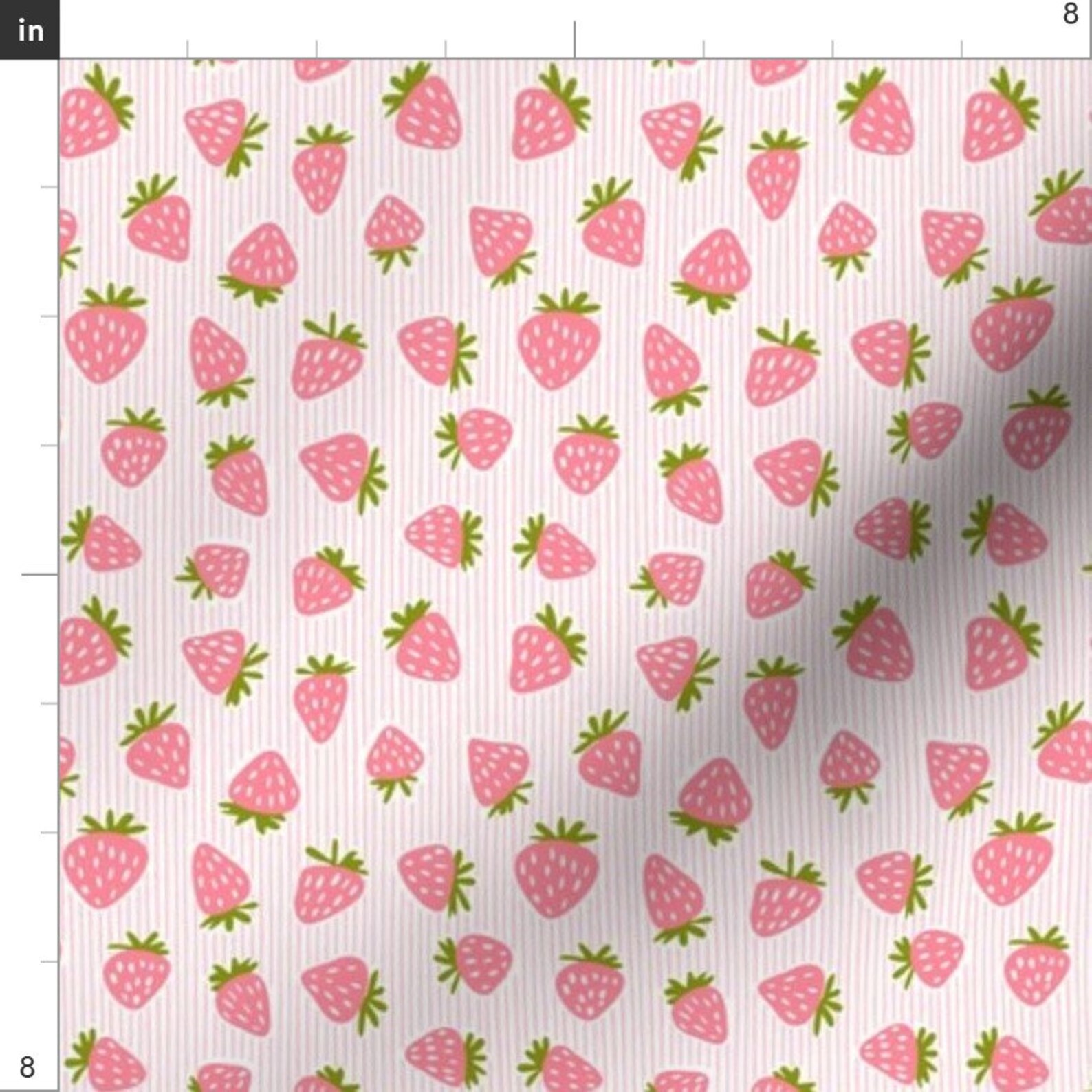 Strawberry Fabric Strawberries by Littlearrowdesign Pink - Etsy