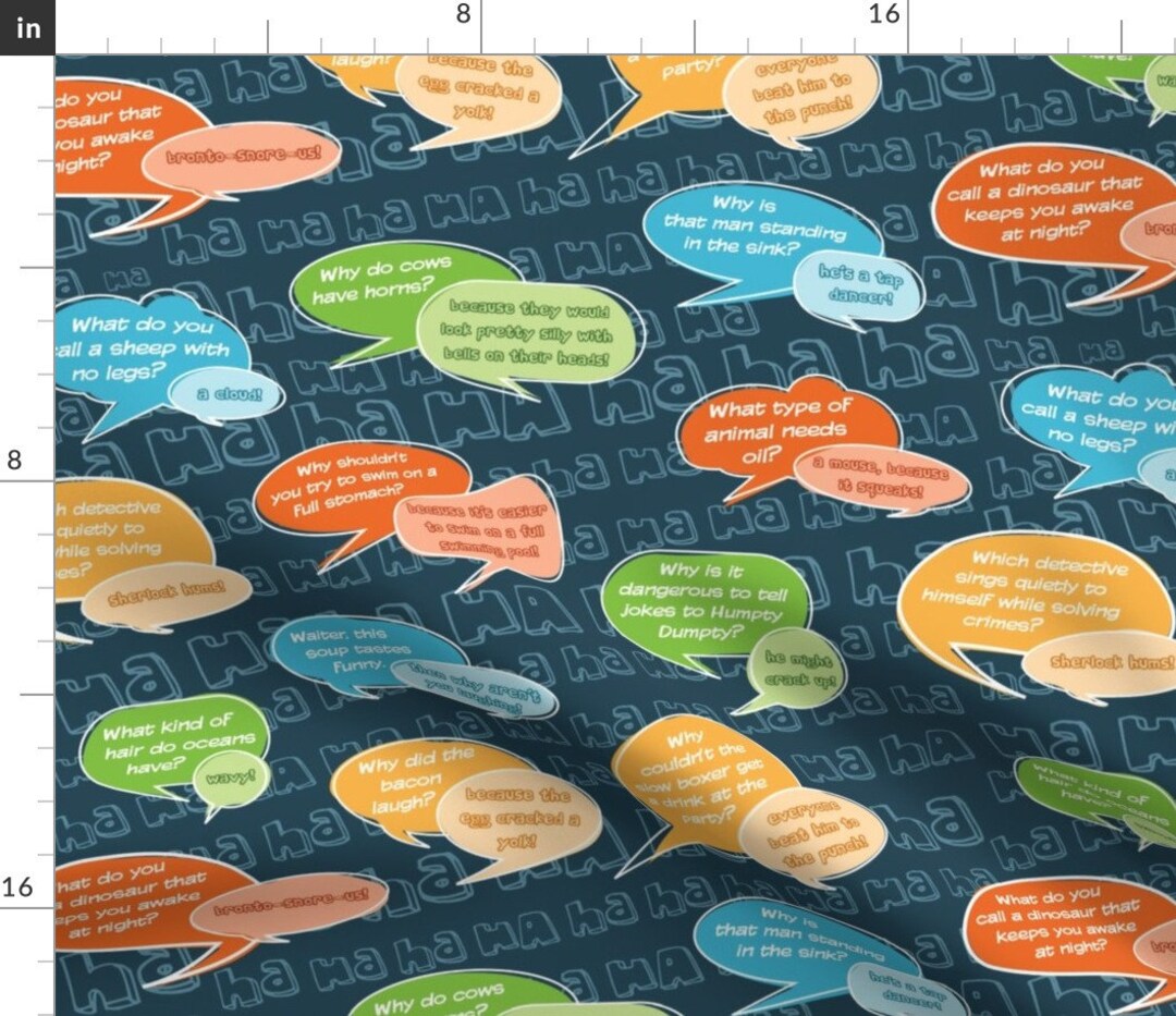 Silly Jokes Fabric Heard Any Good Jokes Lately by Wildnotions Whimsical ...