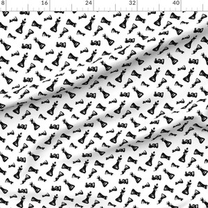 Chess Fabric - 3d Chess Pieces by Thin Line Textiles - Chess Pieces ...