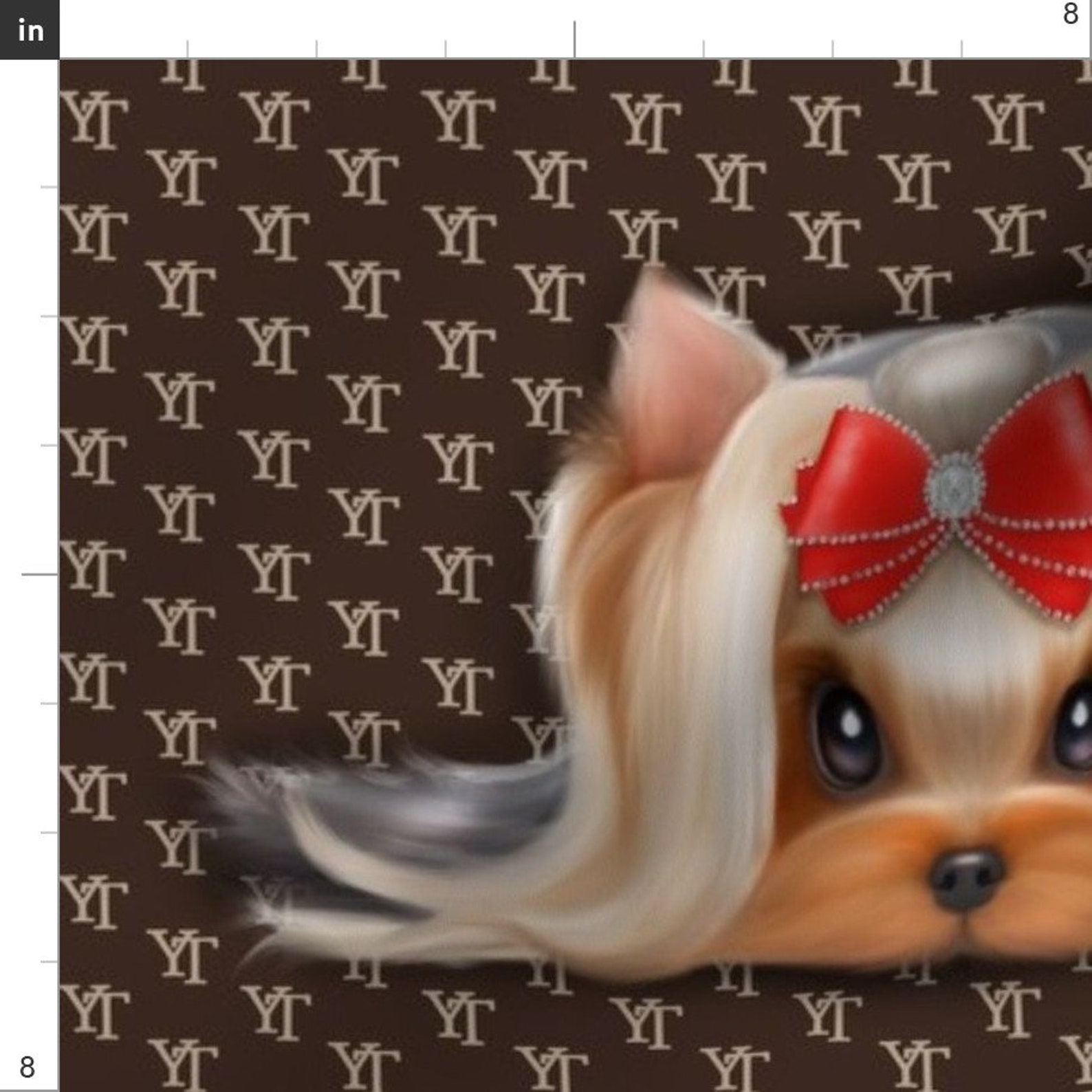 Yorkshire Terrier Dog Fabric Yorkie Beauty Yt Xl by Catialee - Etsy