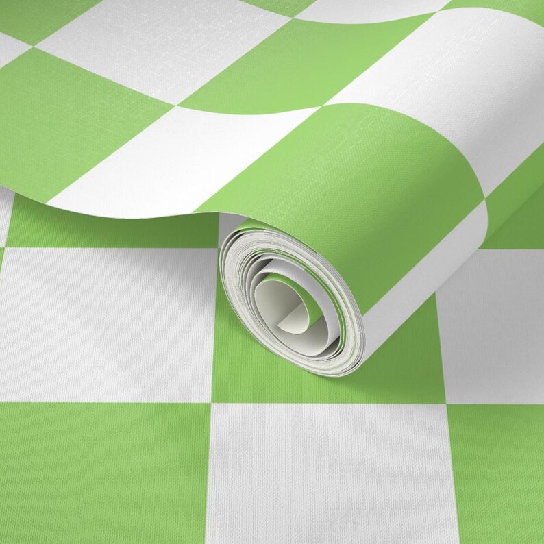 80s Checkered Removable Peel and Stick Wallpaper - Lime Green Neon ...