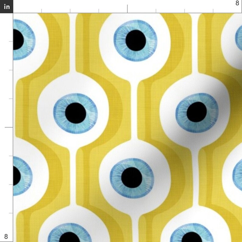Eye Fabric Eye Pod Yellow by Spellstone Evil Eye Blue - Etsy