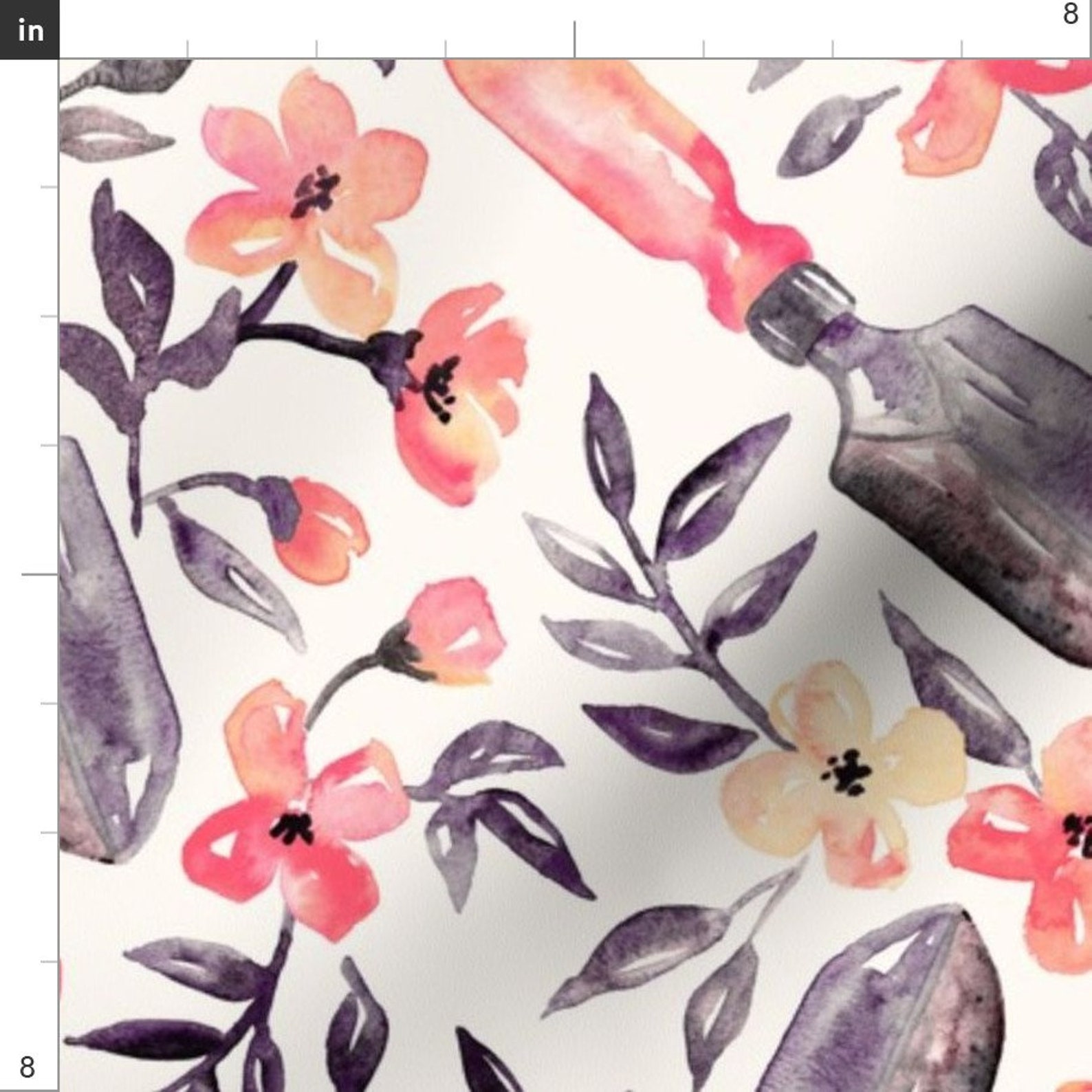 Spring Gardening Fabric Spring Gardening Peach Blossoms On | Etsy