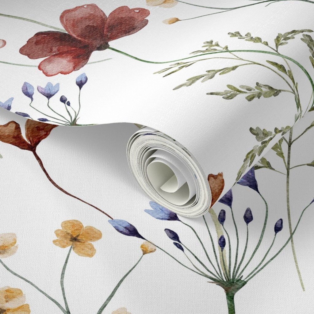 Soft Floral Peel-and-stick Wallpaper Sampler - Elegant Garden Botanical ...