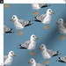 Seagull Fabric Seagulls by Taraput Seagull Beach Birds Blue White ...