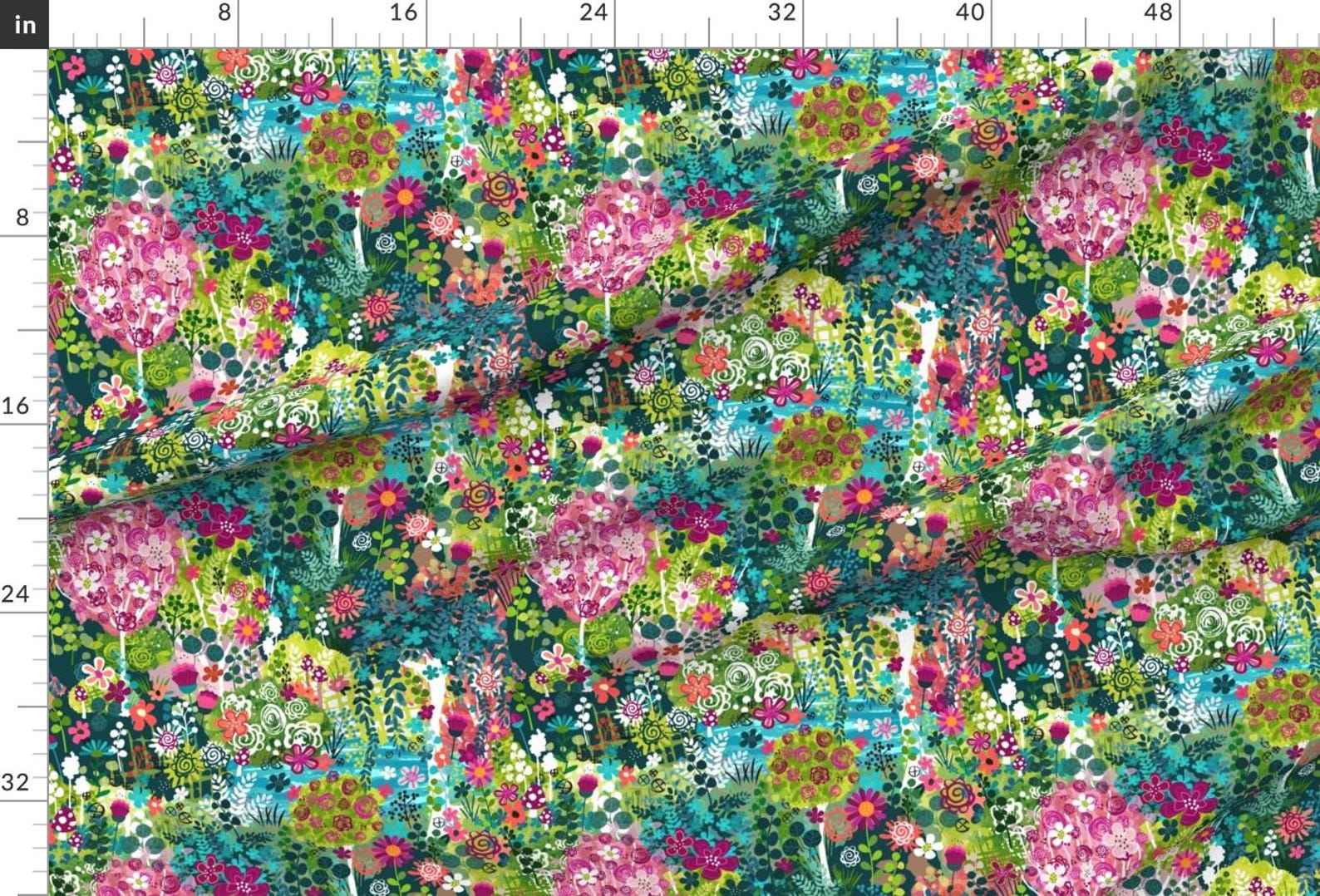 Bold Spring Garden Fabric - Monet's Garden by Sarah Treu - Floral ...