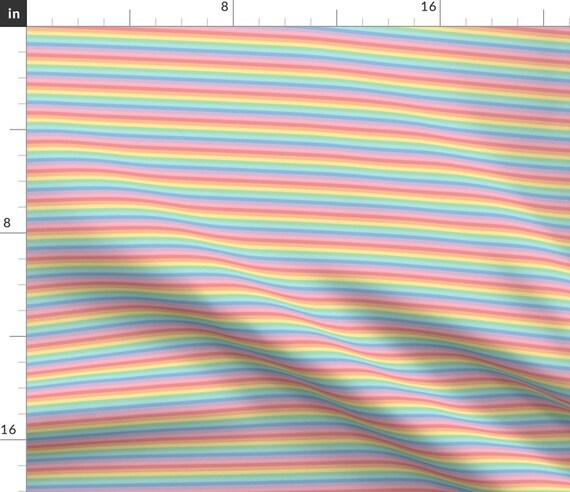 Pastel Rainbow Stripes Fabric Tiny Pastel Rainbow Stripes 2 | Etsy