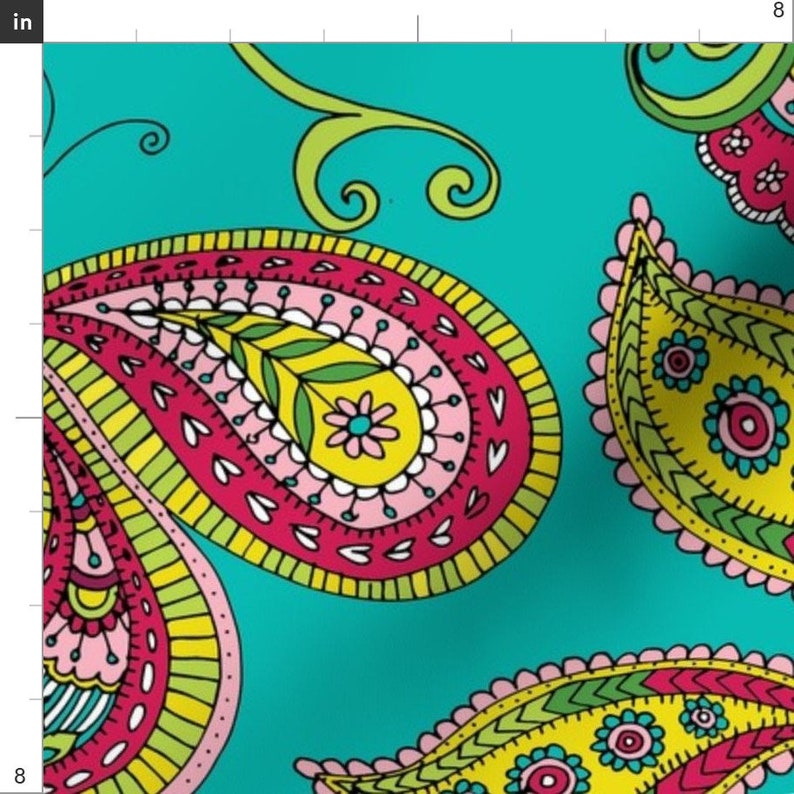 Butterfly Paisley Fabric Butterfly Paisley by Snowflower - Etsy