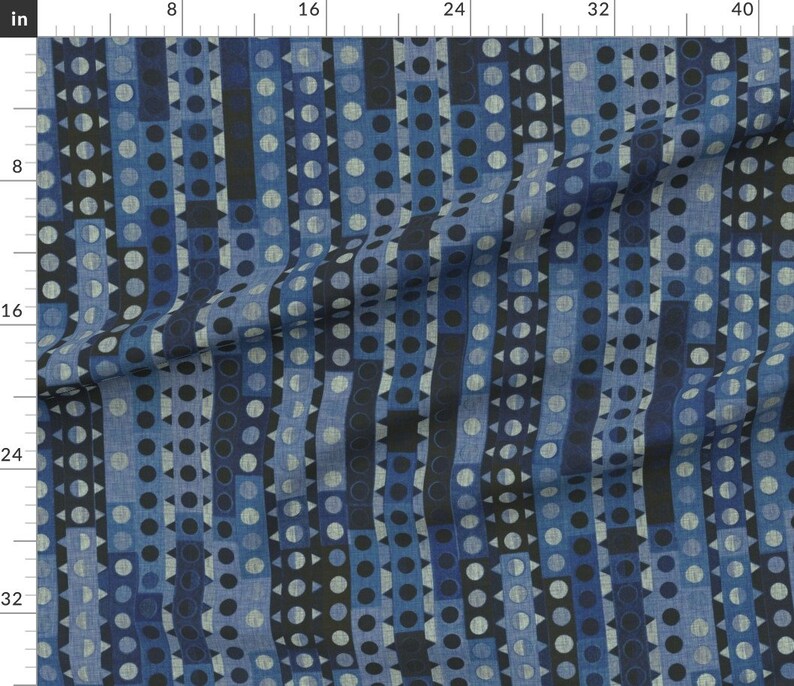 Moon Phase Fabric Lunation by Ormolu Shibori Style Dark - Etsy
