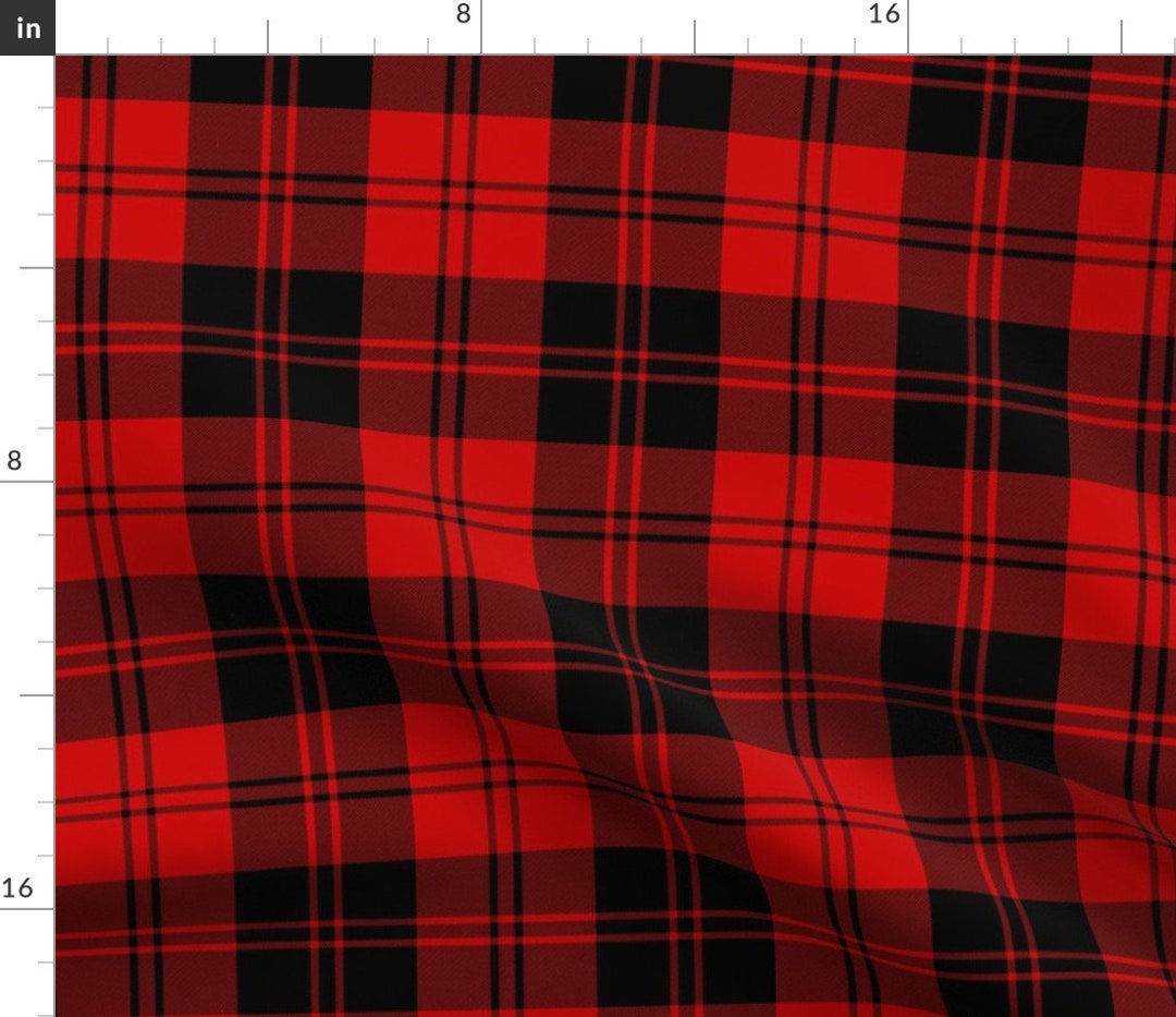 Black Red Tartan Fabric Erskine Black and Red Tartan by - Etsy