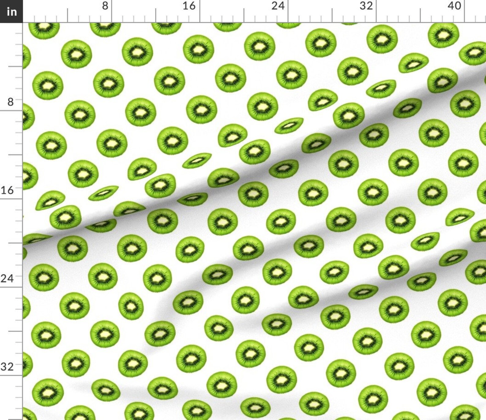 Kiwi Halves Fabric Kiwi Fruit Small Repeating Pattern by - Etsy
