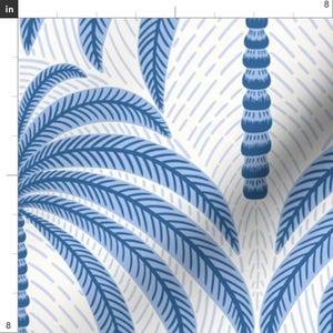 Palm Trees Upholstery Fabric- Palm Springs by Vivdesign - Blue and ...