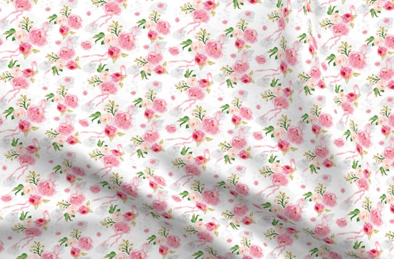 Roses Fabric 6 Bright Pink Florals Ribbon By Shopcabin | Etsy