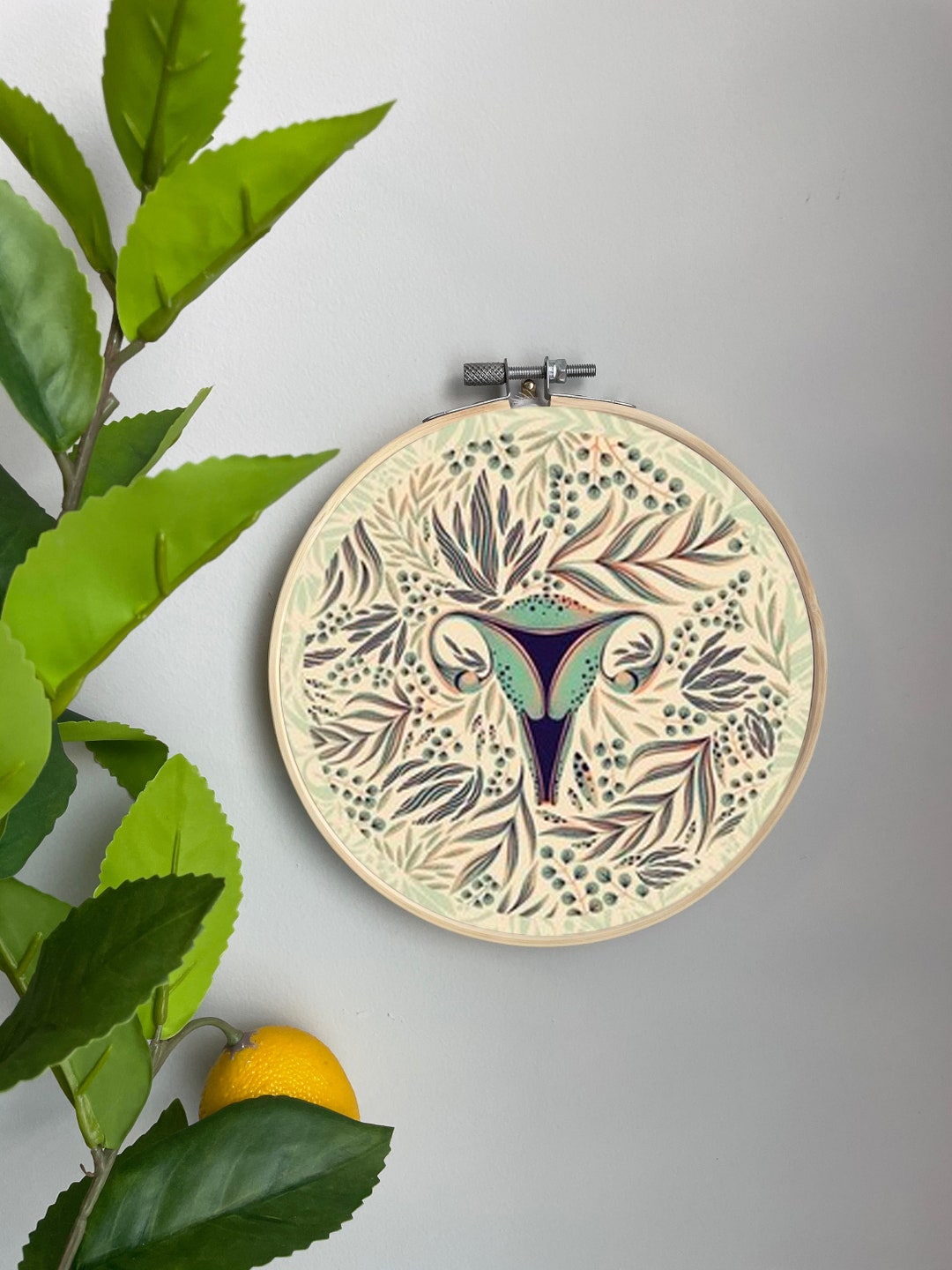 Female Embroidery Template on Cotton - Uterus by Graf Katz -women ...