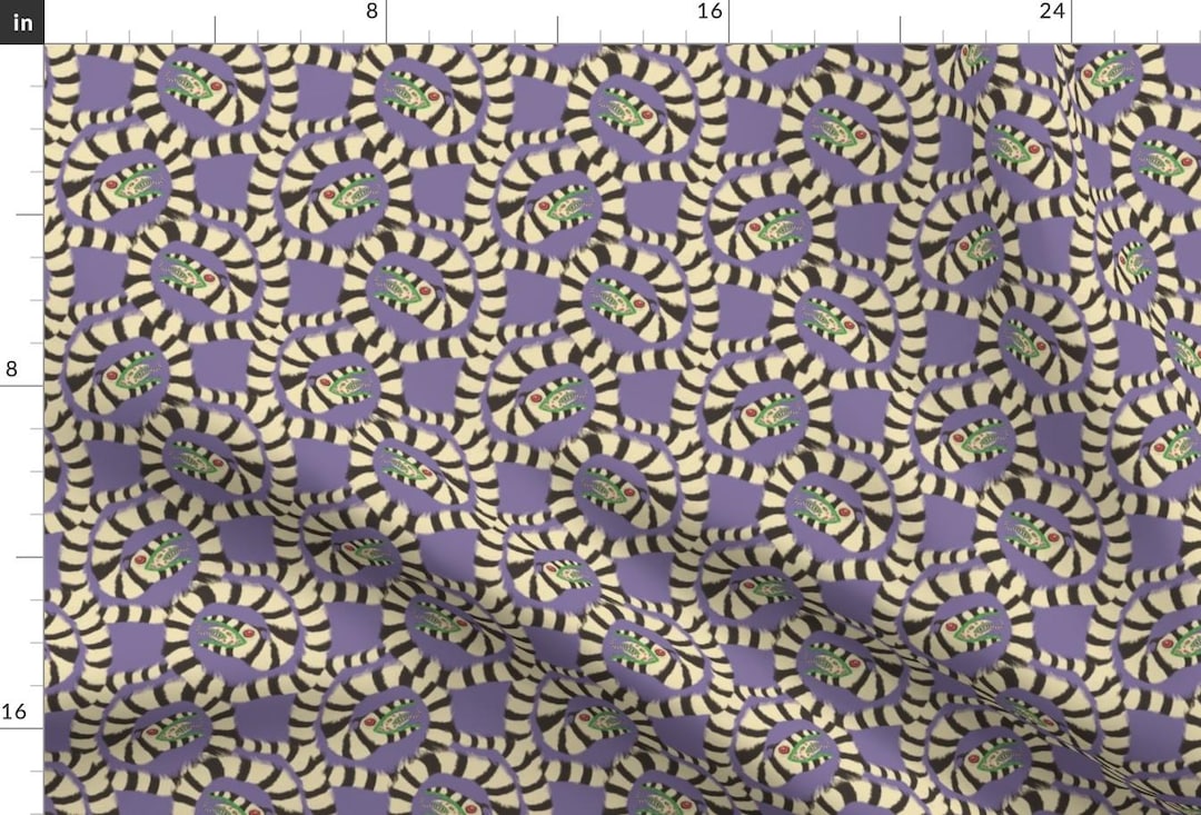 Halloween Fabric - Sandworms by Flowers_n_fiends - Stripe Worms Monster ...