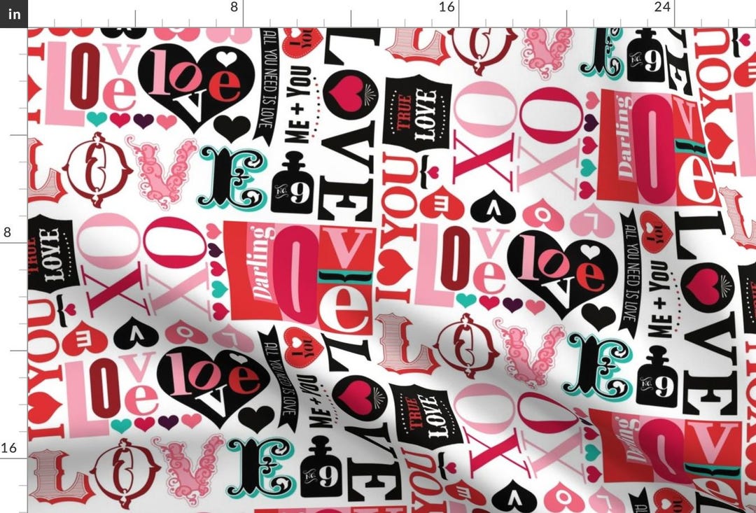 Love Fabric - Love Letters by Cynthiafrenette - Love Romance Valentine ...