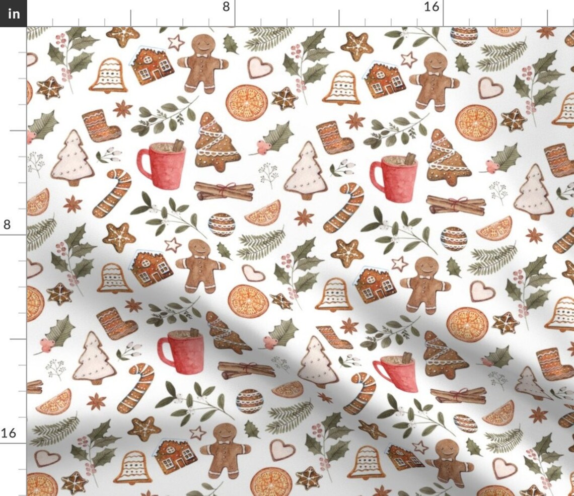 Gingerbread Party Fabric Gingerbread Party by Hipkiddesigns - Etsy
