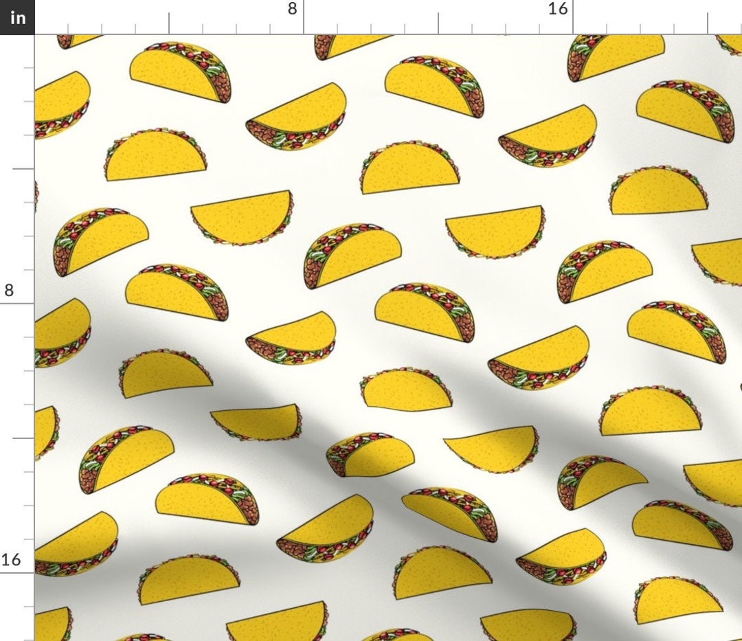Tacos Fabric Tacos on Cream by Littlearrowdesign Taco on White Food ...