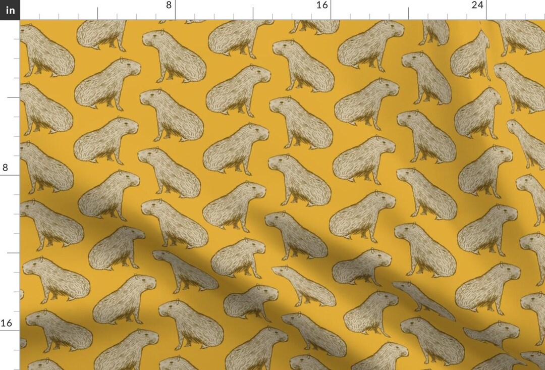 Capybaras Fabric Capybaras by Zoe Ingram Capybaras Rodents Animals ...
