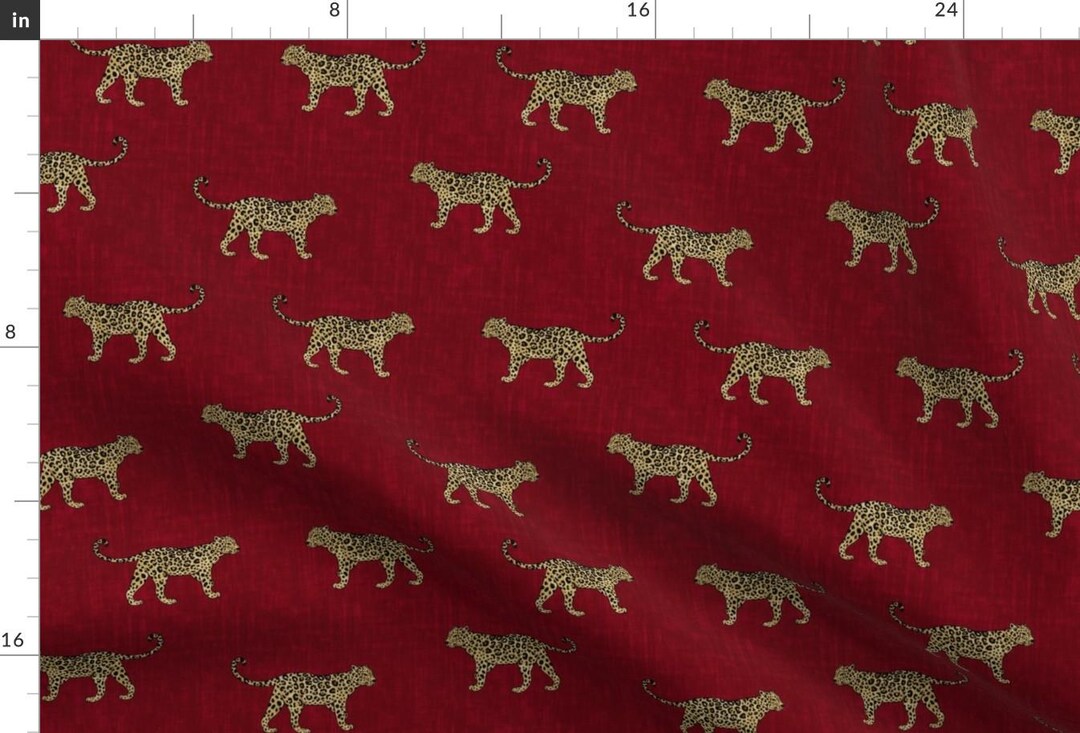 Leopard Fabric - Leopard Texture - Red by Kimsa - Leopard Red Yellow ...