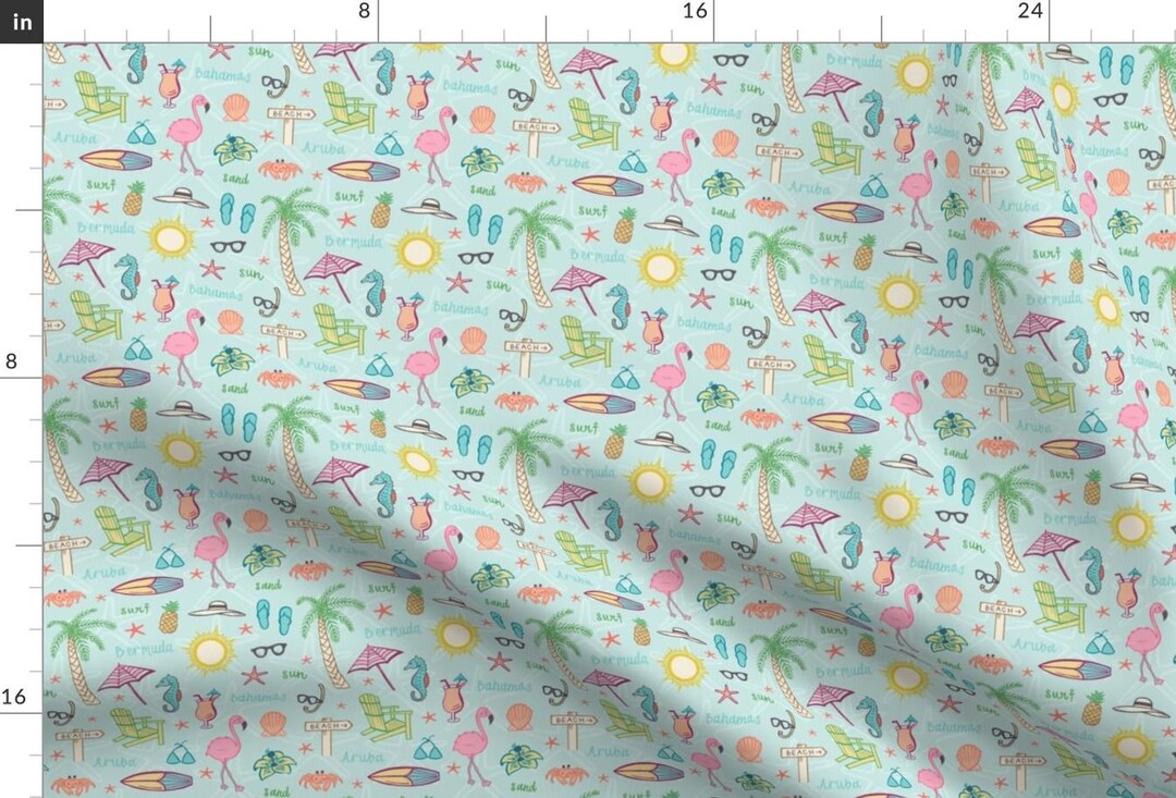 Tropical Islands Fabric Let's Go to the Beach by Jaymehennel Summer ...