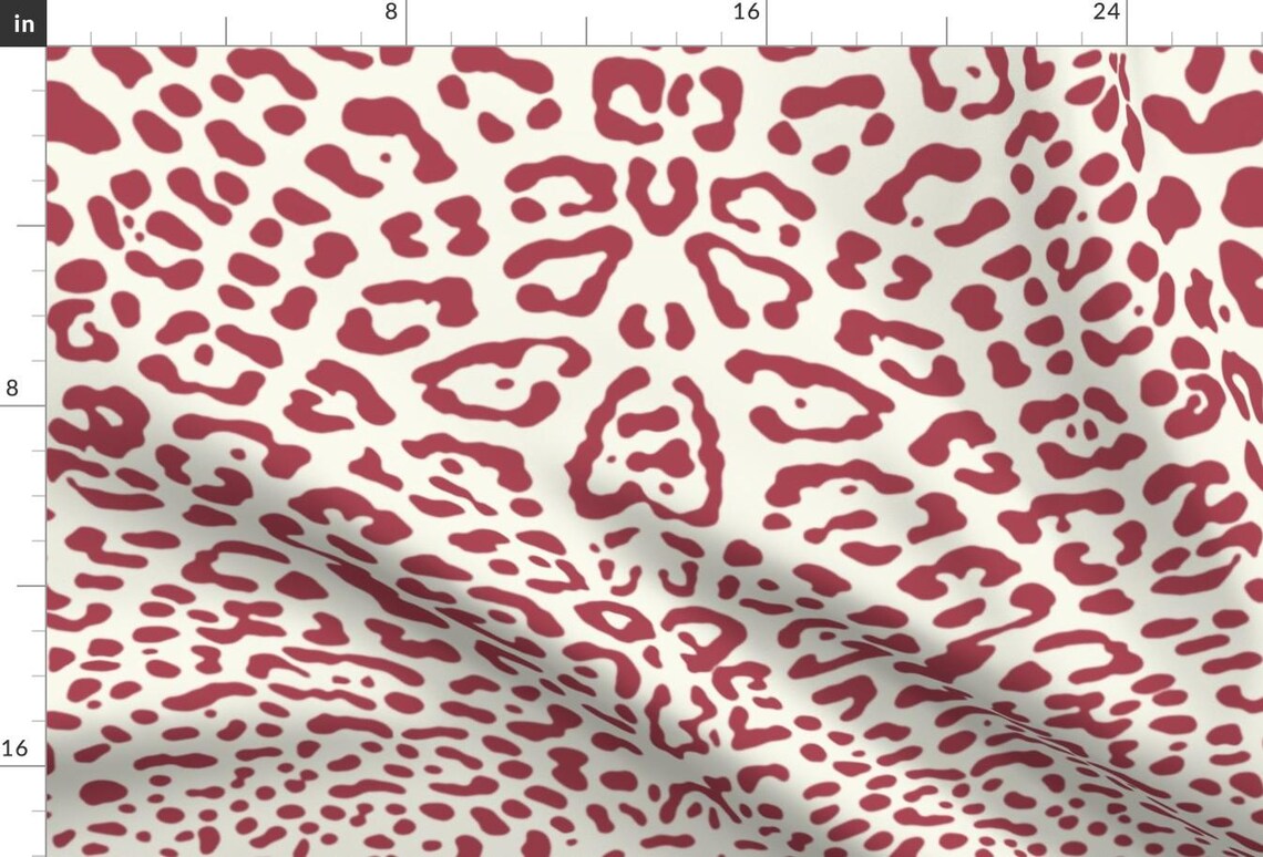 Red Faux Leopard Print Fabric - Ooh La La! Leopard ~ Sherine by ...