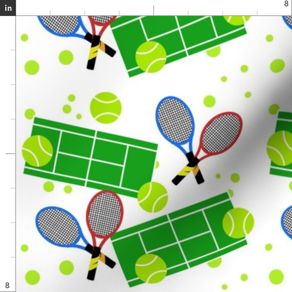 Tennis Fabric Tennis Match by Pumpkinbones Tennis Court - Etsy