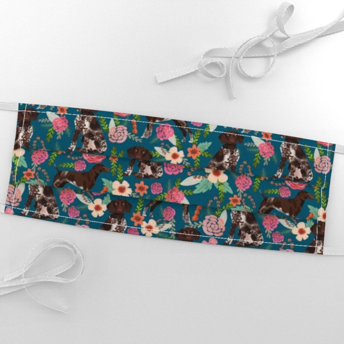 Navy Floral Pointer Fabric German Shorthaired Pointer Floral | Etsy