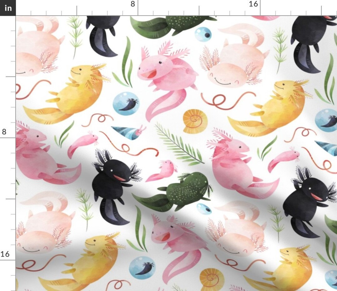 Salamander Fabric Axolotl by Ktscarlett_ Mexican Wildlife Gaming ...