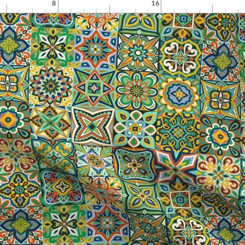 Tile Fabric - Etsy