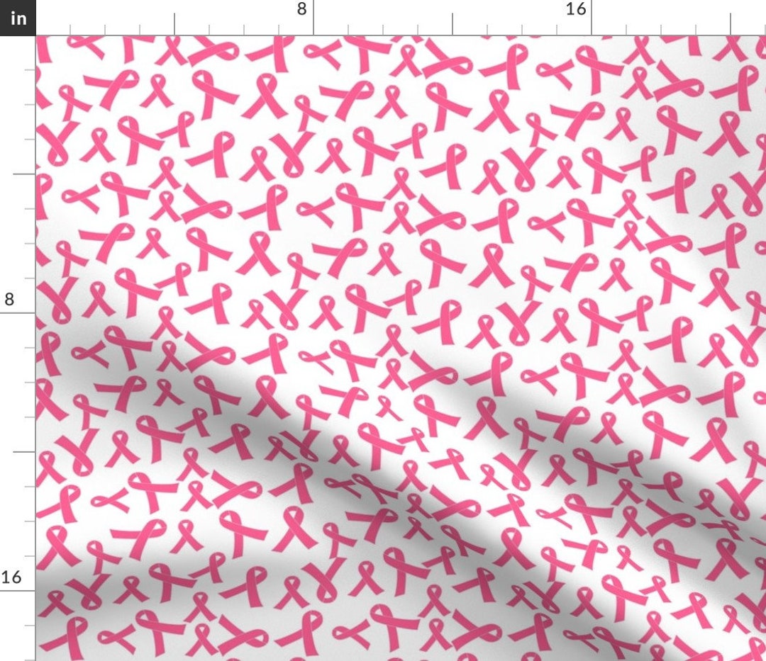 Scattered Bows Fabric Pink Ribbons Breast Cancer by Hot4tees - Etsy