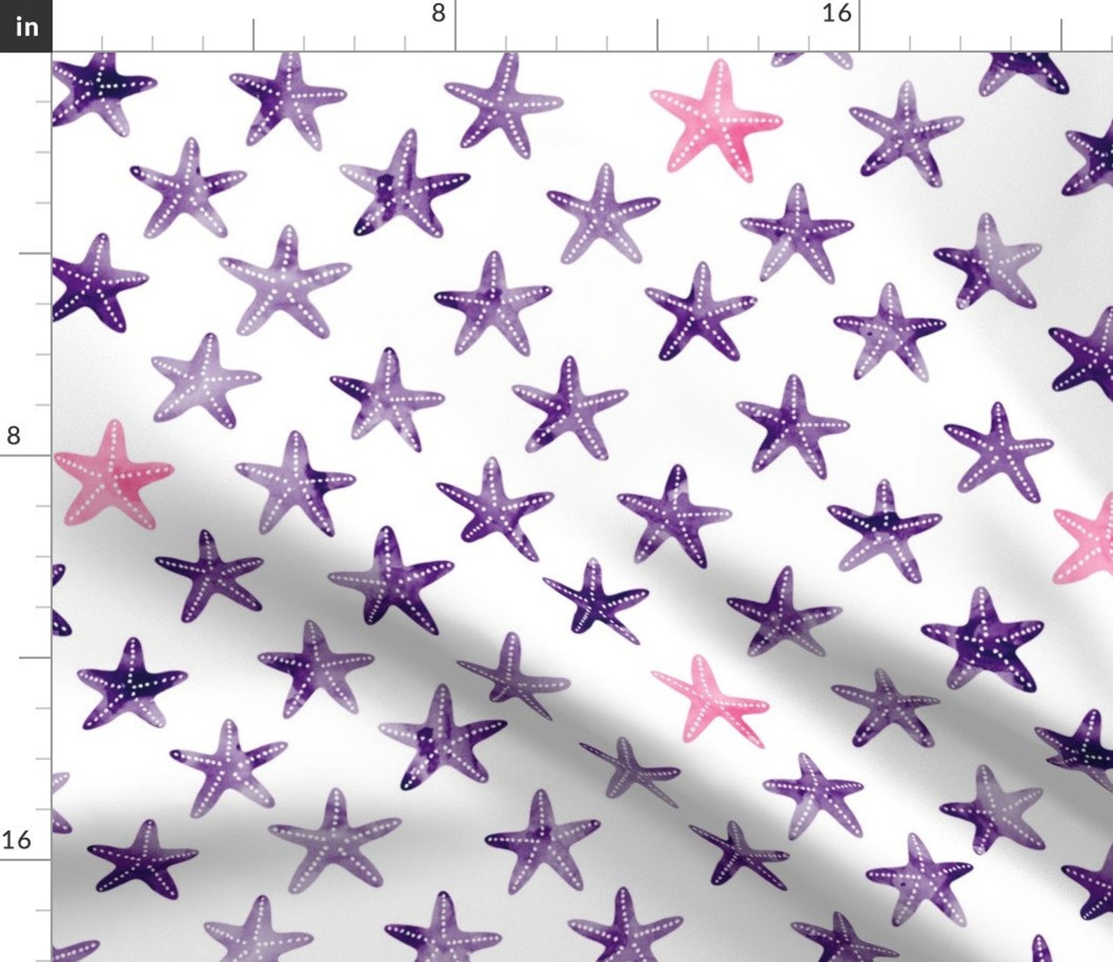 Starfish Fabric Starfish Dark Purple by Littlearrowdesign - Etsy