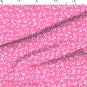 Pink Skull Fabric Cute Pink Skulls and Bones by Ksanask Baby Girl Pink ...