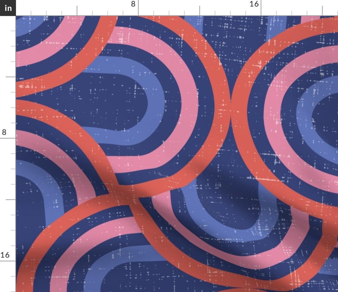 Mid Century Modern Fabric Rainbow by Deborahrichmond Distressed Retro ...